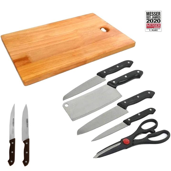 High-Grade Stainless Steel Koch Messer Knife Set with Cutting Board ...