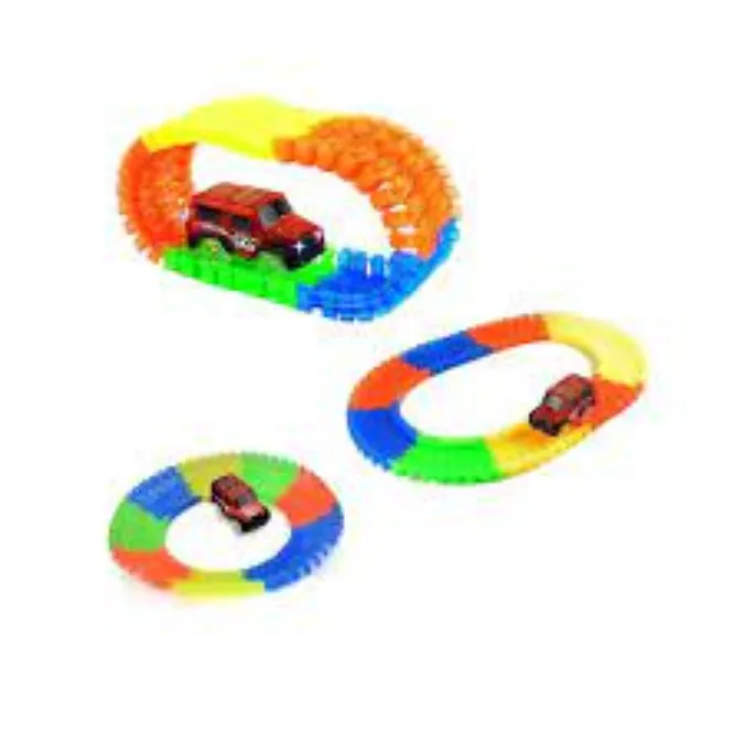 Track Racer Car Toy Glow Race Car Set Bends, Flexes and Glows Long ...