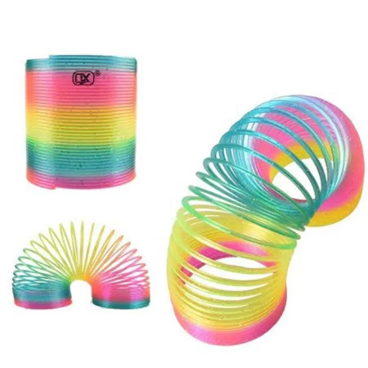 Pack of 12 Magic Slinky Rainbow Springs Bounce Fun Toy For Kids1pcs ...