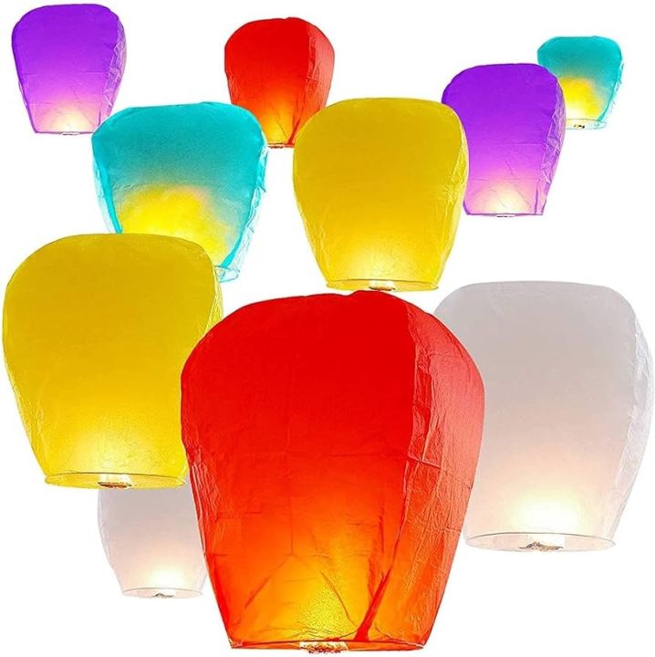 Pack Of 5 Pcs Sky Lanterns, Chinese Lantern, Floating Lantern, Paper ...