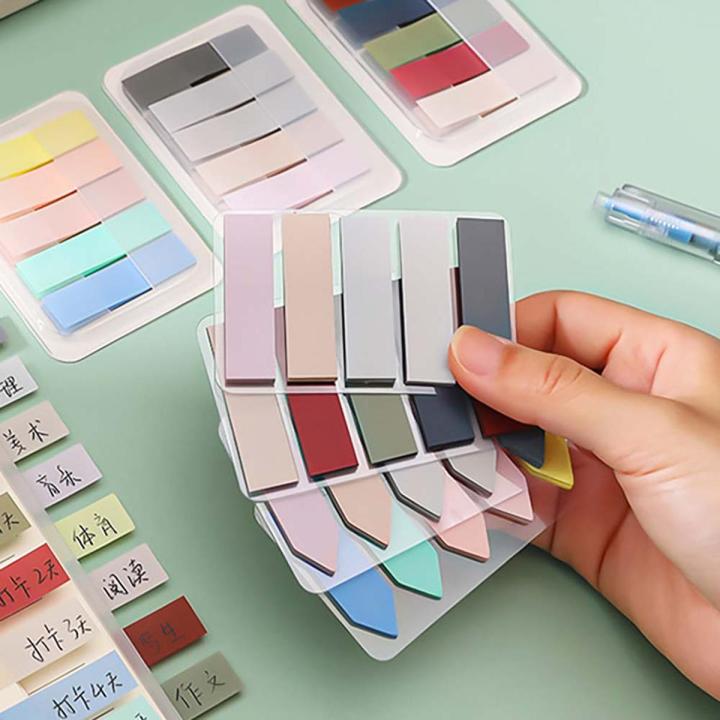 【HOT】 100Sheet/Lot Morandi Memo Pad Index Tabs PET Arrow Flags Sticky ...