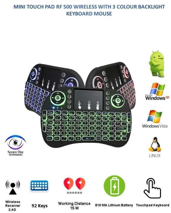 Best Wireless Keyboard for Smart LED TV Mobile Mini Touchpad Mouse RF ...