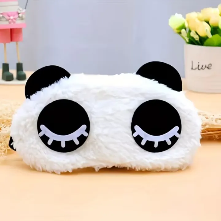 Cute Panda Plush Sleep Eye Mask | Soft Cartoon Eye Cover | Comfortable ...