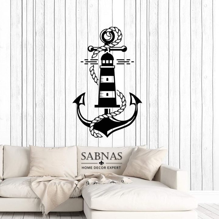 Sabnas Anchor Marine Style Wall Decal Sticker Vinyl 24 X 12 Inches Wall ...