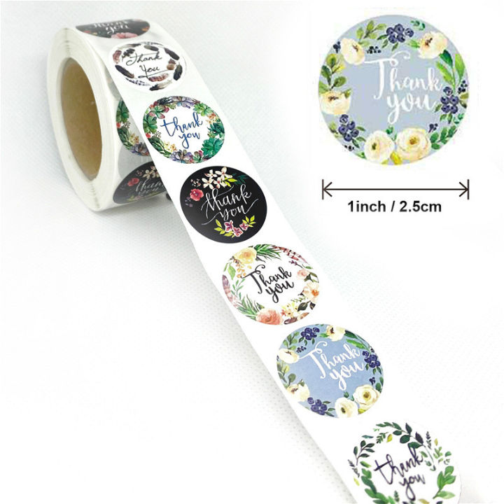 100 Pcs 1 Inch Thank You Mix Design Multi Color Stickers For Packing ...