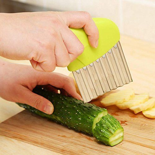 Heavy Duty Stainless Steel Crinkle Cutter Wavy Chopper French Fry ...