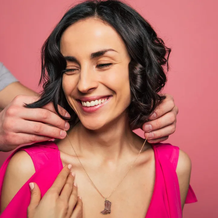 NZ3338 Western Cowboy Alloy Boots Hats Scarf Pendant Necklace | Daraz.pk