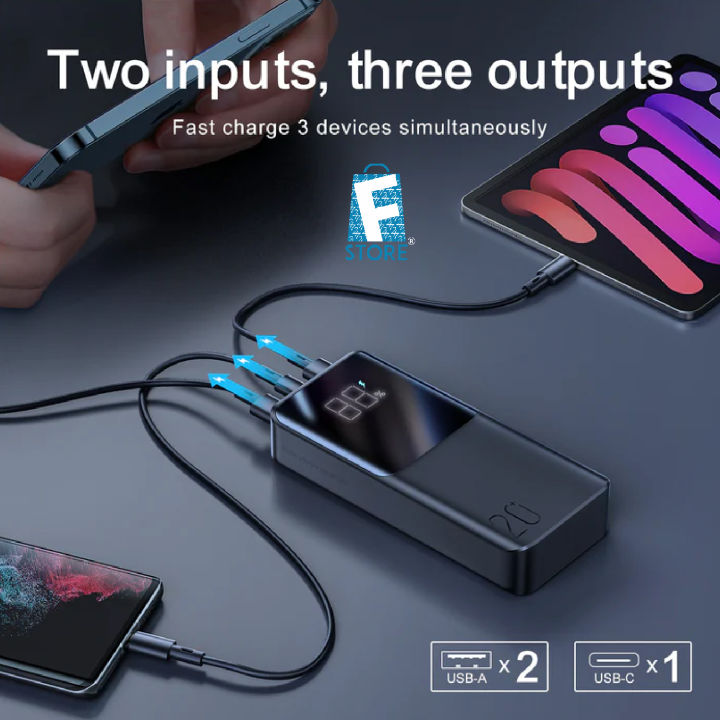 JOYROOM JR-QP192 20000mAh 22.5W Ultra-Fast Charging Power Bank 2-Input 3-Output | Daraz.pk