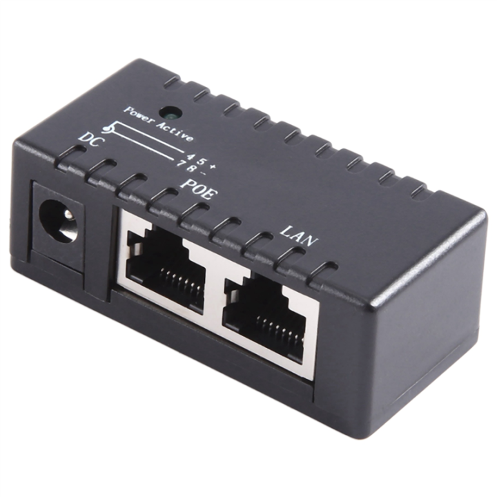 Poe Poe Injector Rj45 Dc 5.5Mm x 2.1Mm Adapter Connector(Black) | Daraz.pk