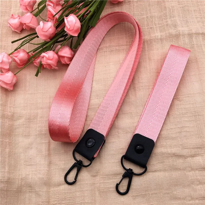 Solid Color Neck ID Card Badge Holder Wrist Band Lanyards Key Rope ...