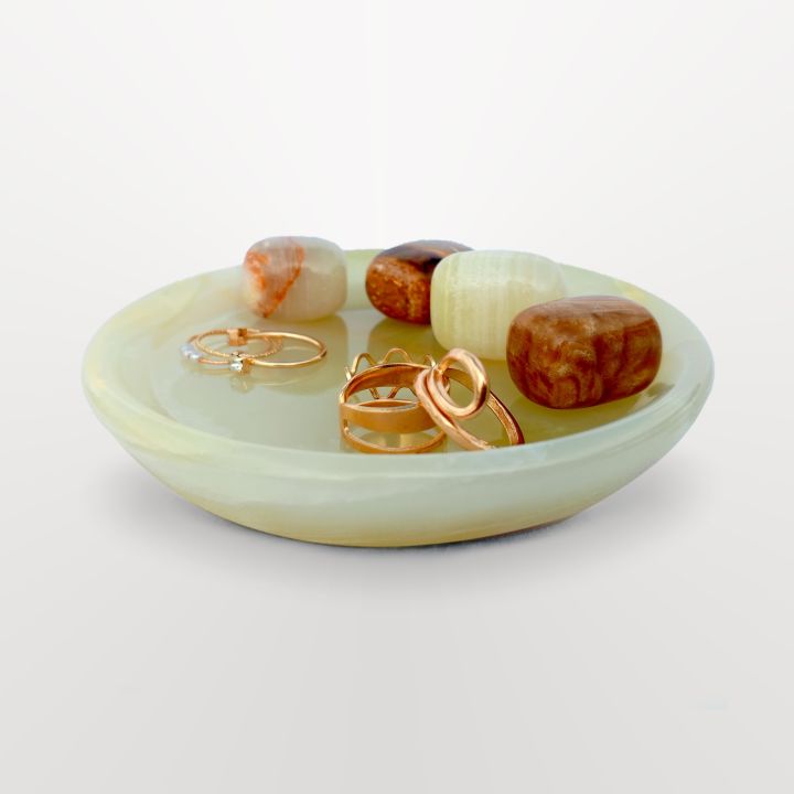 VINTOLD Handcrafted Onyx Stone Decorative Plate with Unique Tumbled ...