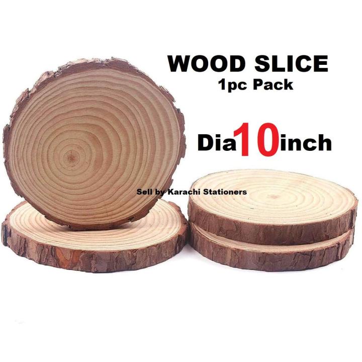 (10inch dia) Natural Wood Slices, Round Pinewood Slabs, Rustic Tree ...