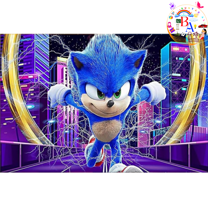 Sonic Fancy Backdrop Sonic Theme Fancy Panaflex Sonic Birthday Party ...