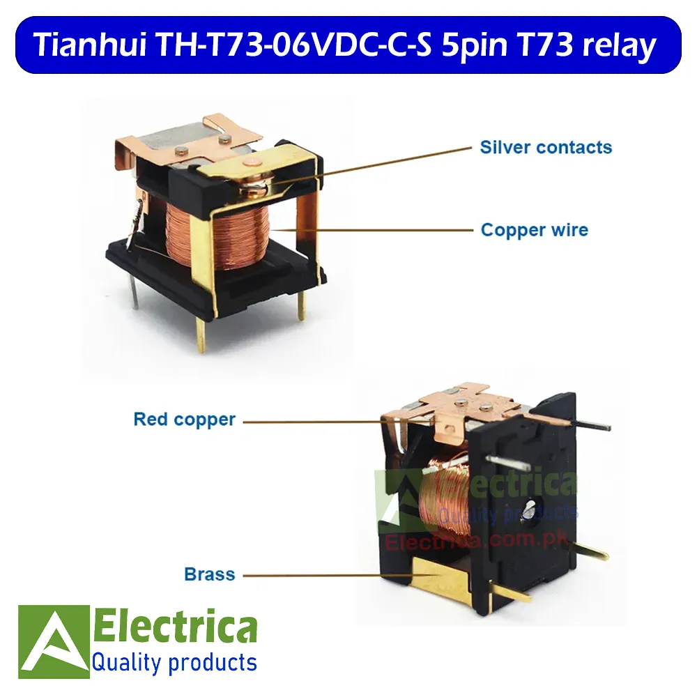 1 pcs Best Quality Tianhui TH-T73-06VDC-C-S 5pin T73 Relay by Electrica ...