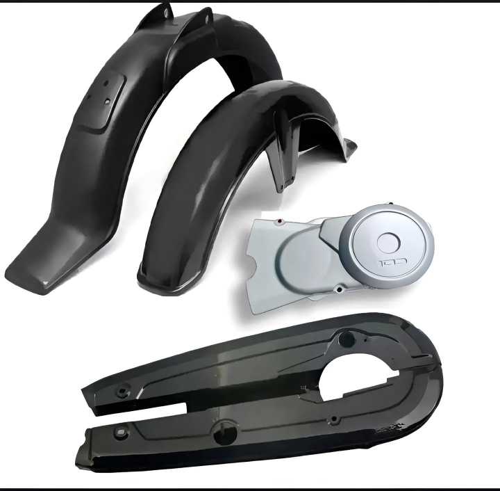 Pack of 4 Plastic Mudguards plus chain cover and enjine cover (magnet ...