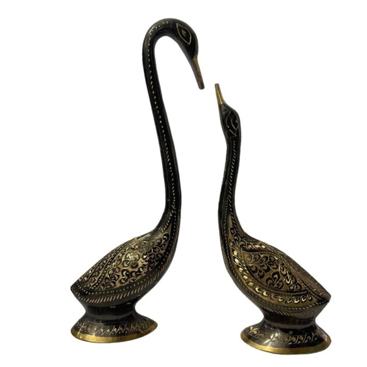 Swan Set, Brass Swan Set, Decoration Piece, Swan Couple Set, Swan ...