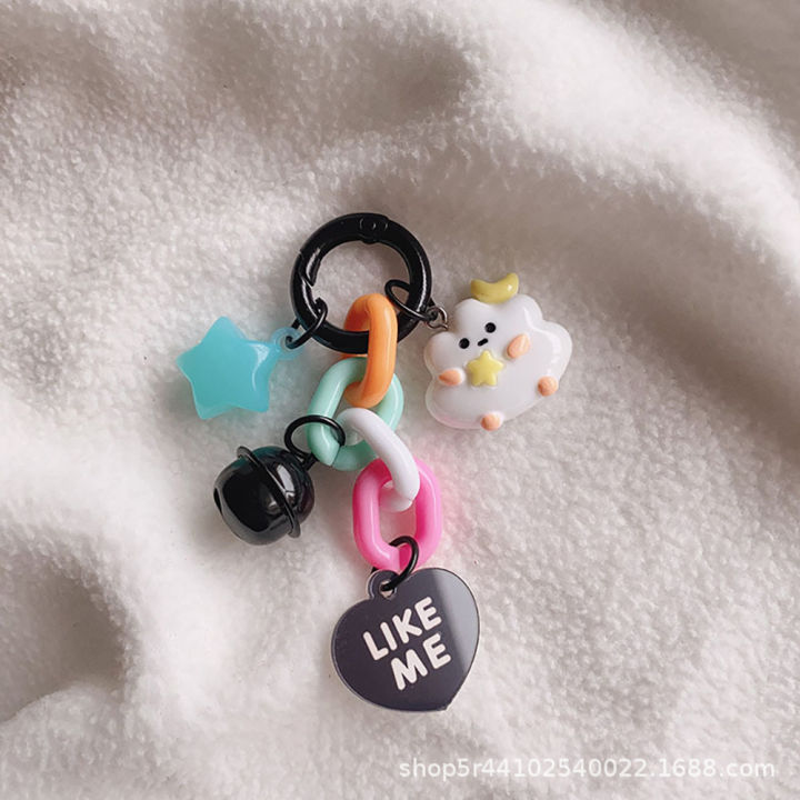 ins Korean clouds star moon bell keychain niche design mobile phone ...