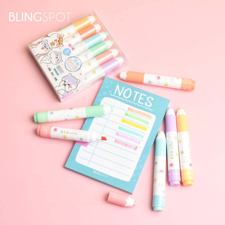 Mini Cute Pencil Shape Colourful Highlighter Markers, 6pcs/set ...