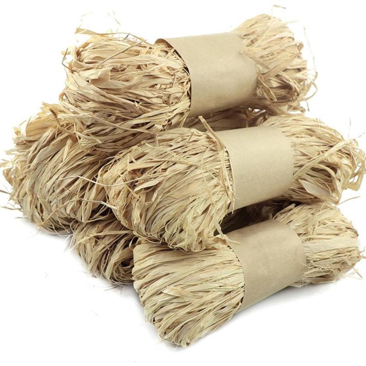【HOT】 30/50G Natural Raffia Grass Rope Gift Box Decor Filler Flower ...