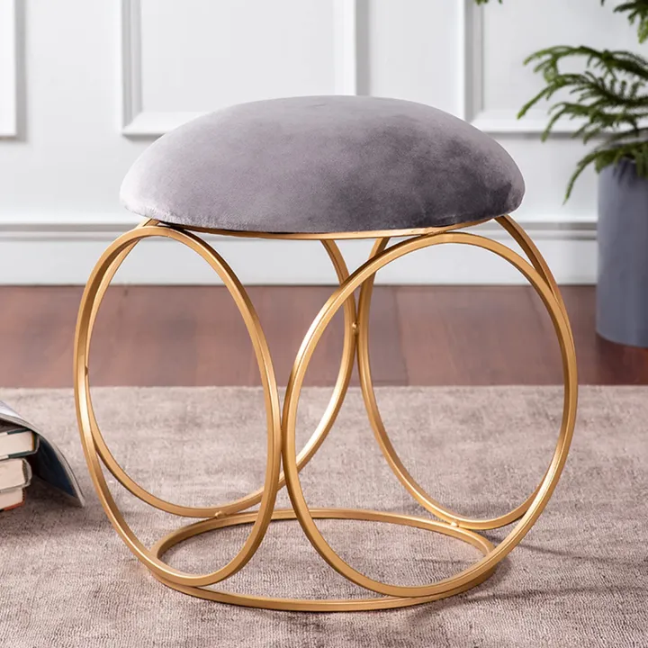 Metal Stool Ottoman Stool Sitting Stool Round Shape for Living Room ...