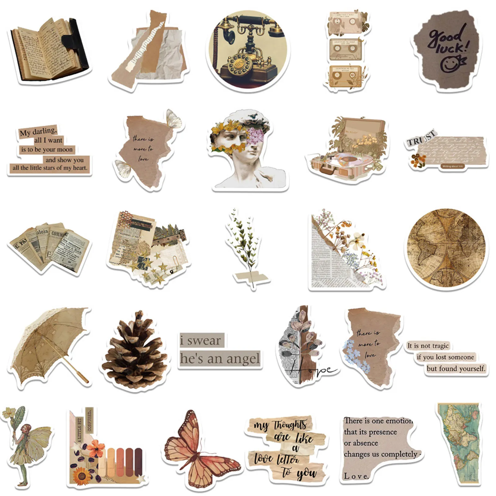 Aesthetics Stickers Retro Style Kids Hand Account Journal Aesthetic ...