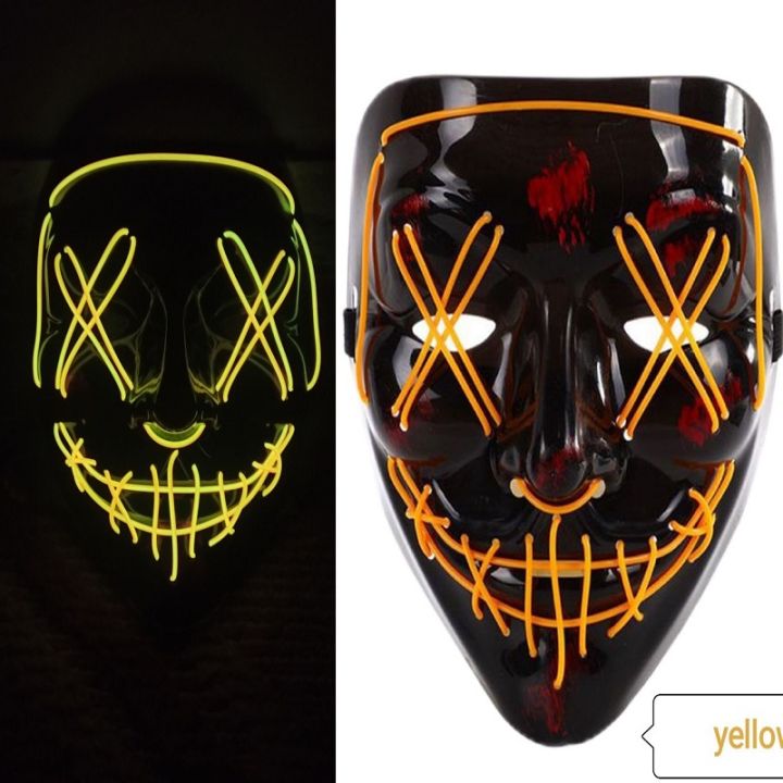Halloween LED Light up Mask LED Purge Mask Flashing Light up mask ...