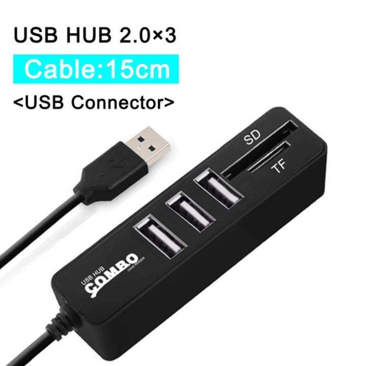 Usb Hub 2.0 Type C Multi Usb Splitter High Speed 3 Ports 2.0 Hab Tf Sd ...