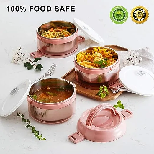 3 Layer Stainless Steel Lunch Box Stackable Compartment Snack Box ...