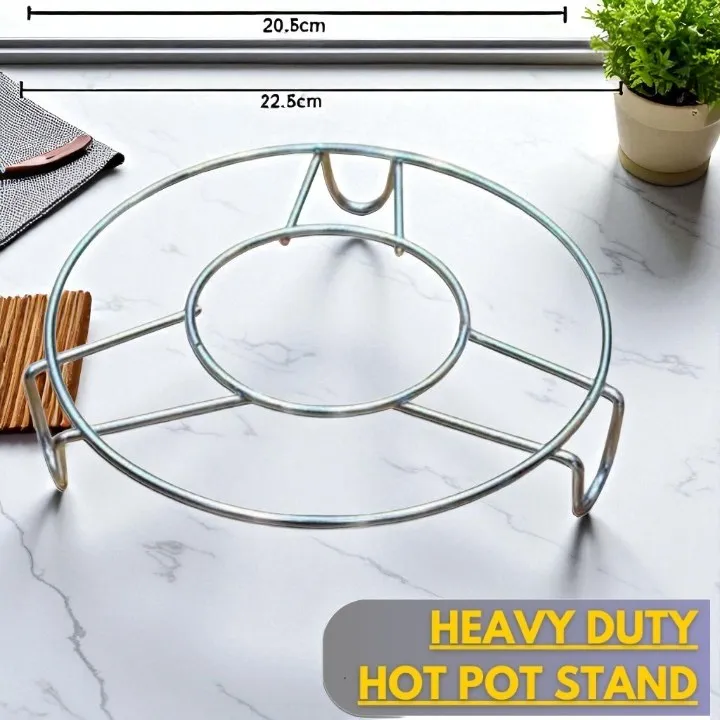 Heavy Duty STOVE TOP GRILL Hot Pot Stand Pan Chrome Plated Stand Kettle ...