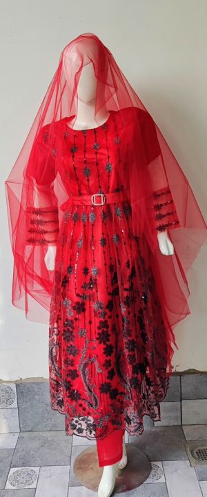 Fancy Net Maxi with stylish hand work embroidery Ready to Wear for ...