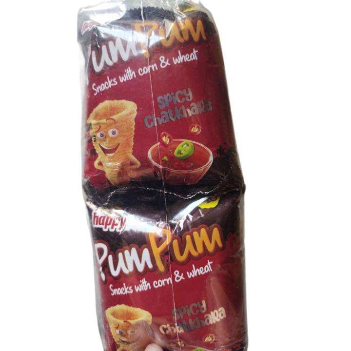Snacks Pum Pun Snacks with Corn & Wheat Spicy Chathkara Pack of 12 pcs ...