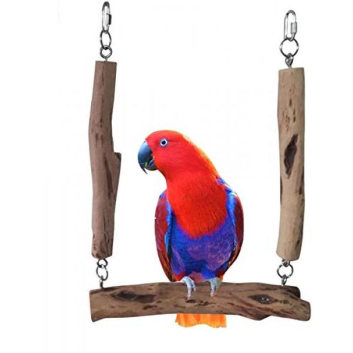 Large Bird Swing Wood Bird Parrot Perch Natural Wood Bird Swing for ...