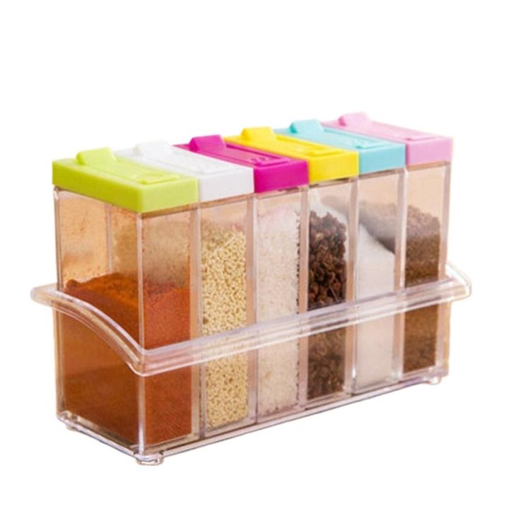 kitchen spice bottles seasoning box with tray | transparent spice ...