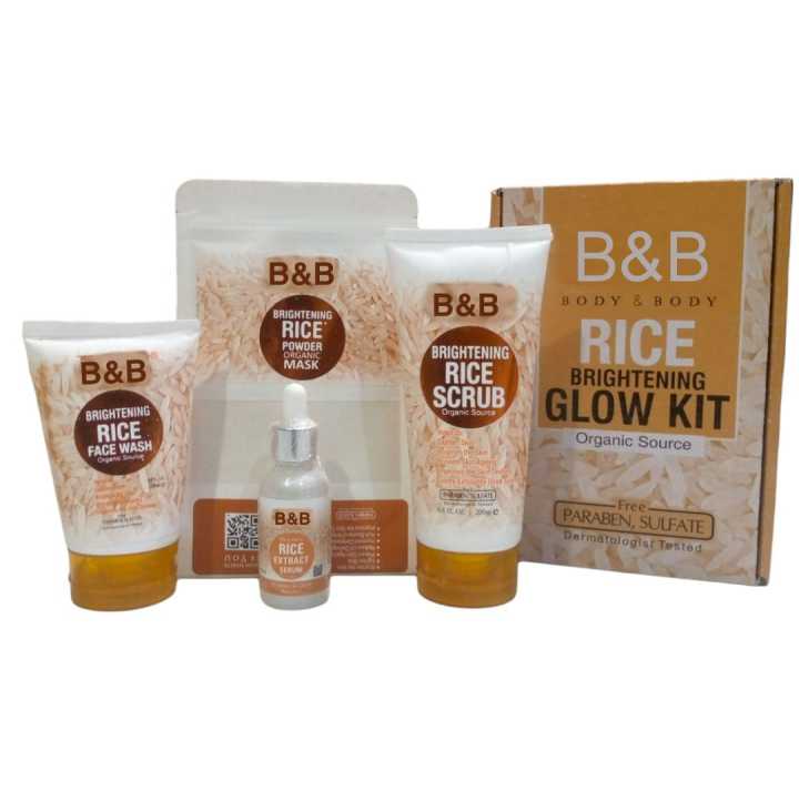 B&B Rice Brightening Glow Scrub, B&B Rice Brightening Glow Face Wash, B ...