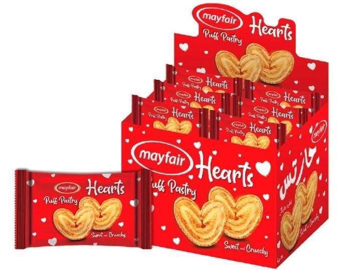 "Mayfair Hearts Puff Pastry Biscuits 24 pcs box– Sweet & Crunchy ...