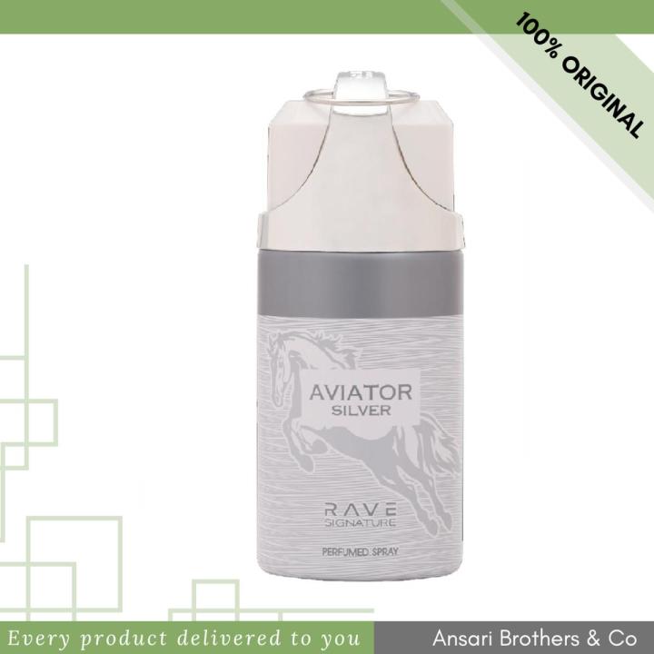 Rave Signature AVIATOR SILVER Perfumed Spray for Men & Women 250ml ...