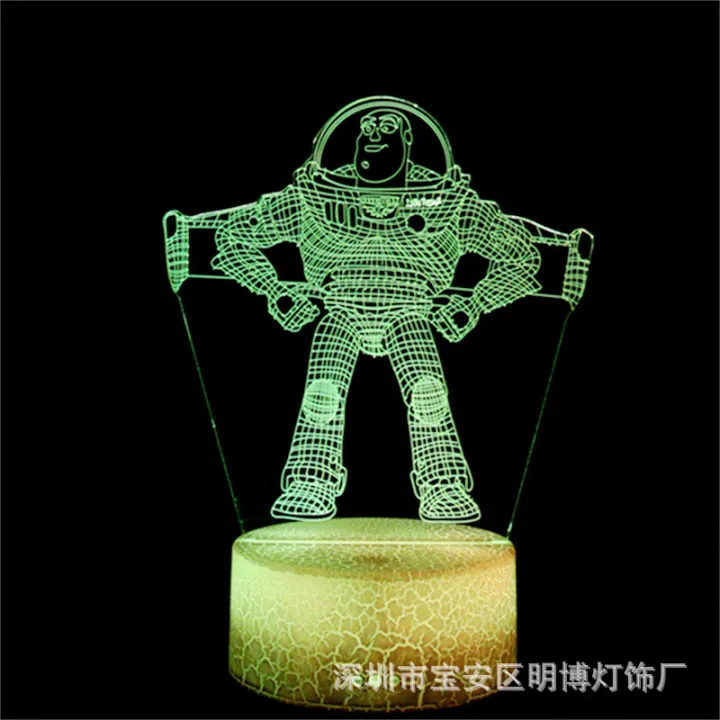 Buzz Lightyear 3D Night Light Toy Story led table lamp three-eyed ...