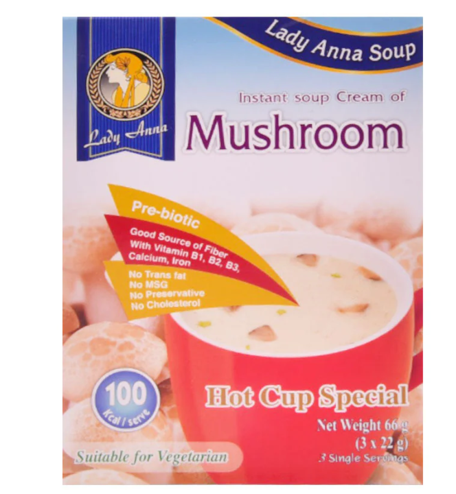 LADY ANNA INSTANT SOUP CREAM MUSHROOM 66G (3X22G) | Daraz.pk