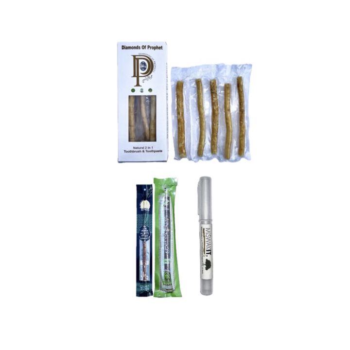 1 miswak box with 5 miswaks + 1 thin zaitoon miswak + 1 thin zaitoon ...