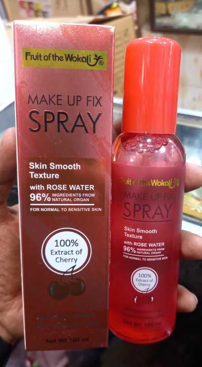 Fruit of the Wokali Make up Fixer Spray Skin Smooth Texture with Rose ...