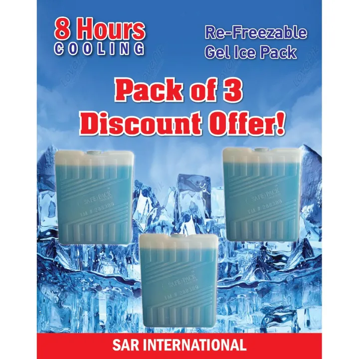 Pack Of Three Re-Freezable Ice Pack Gel Bottles | Daraz.pk