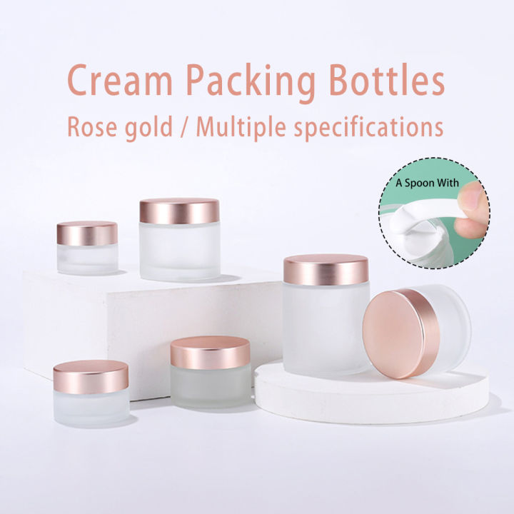 5g Glass Jar Modern 10g Cosmetic Container 15g Frosted Rose Lid for ...