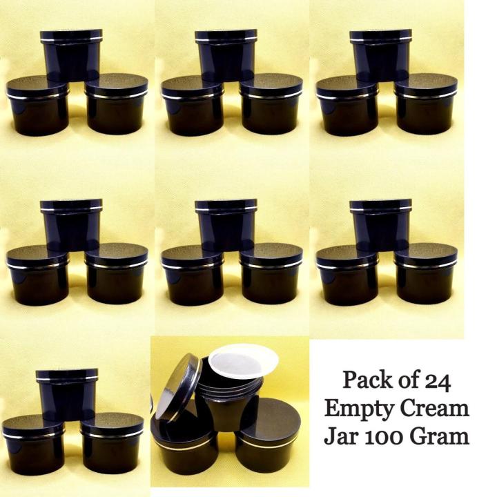 Empty Plastic Containers for Makeup 100 Gram Black / Refillable Empty ...
