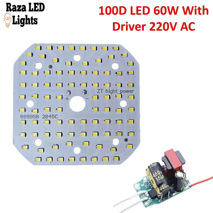 60W LED Light Chip + 15uf Driver Supply 100 LED Ultra Super Brightness ...