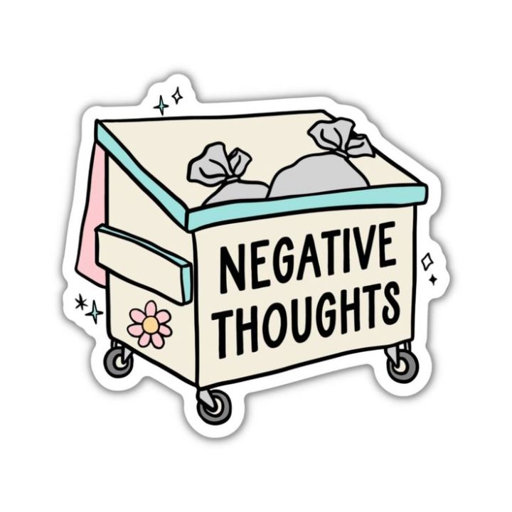 Negative Thoughts sticker Aesthetic Sticker - Sticker for Laptop ...
