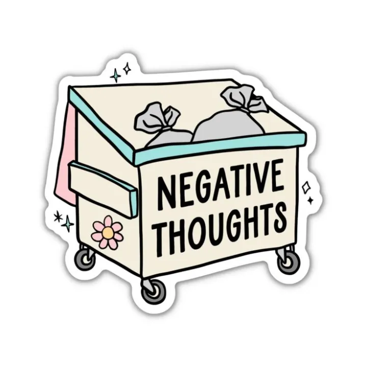 Negative Thoughts sticker Aesthetic Sticker - Sticker for Laptop ...
