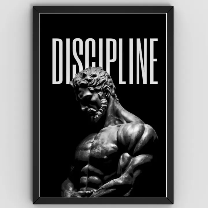 DISCIPLINE Motivational Word Wall Art Poster | Minimalist Black & White ...