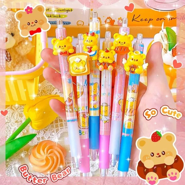 Stationery Kawaii Cute Erasable Pen Pretty Aesthetic Butter Bear Gel ...