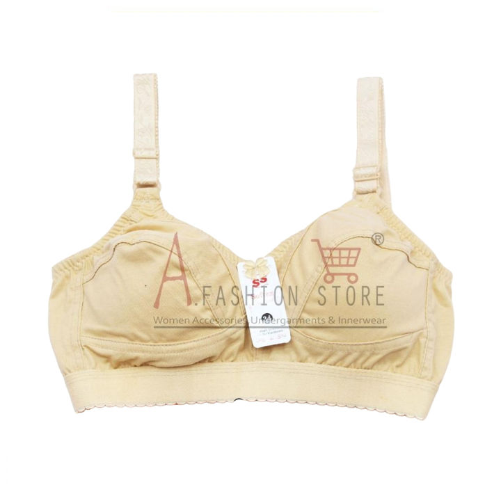 A.fashion Bra Soft Cotton Jersey Fabric Bra For Girls back closure Bra ...