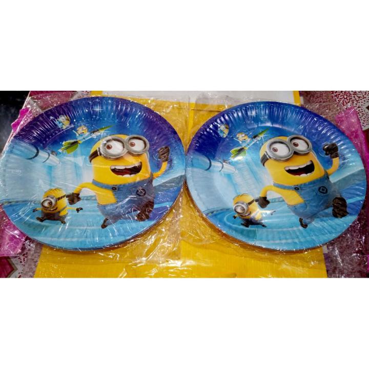 Minions Theme Plates for Birthday Party Pack of 10 Pcs | Daraz.pk